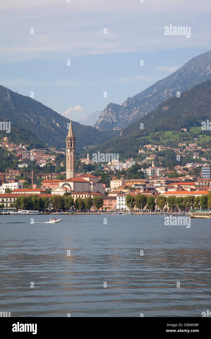 View of town and lake, Lecco, Lake Como, Lombardy, Italian Lakes, Italy ...