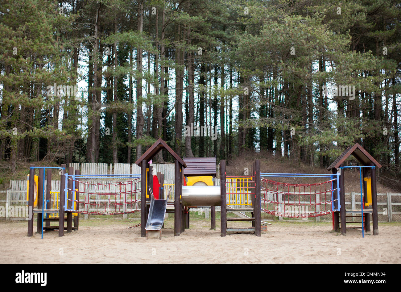 A play area in Pembrey country park near Llanelli, Carmarthenshire ...