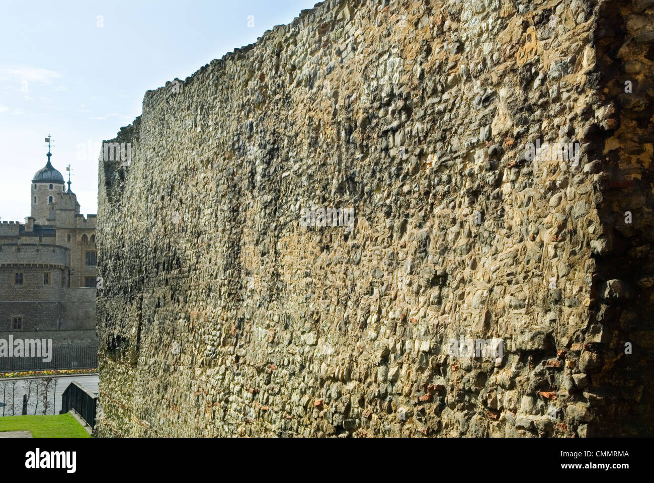 London Wall, Roman London Wall for the town of Londinium. Tower of ...