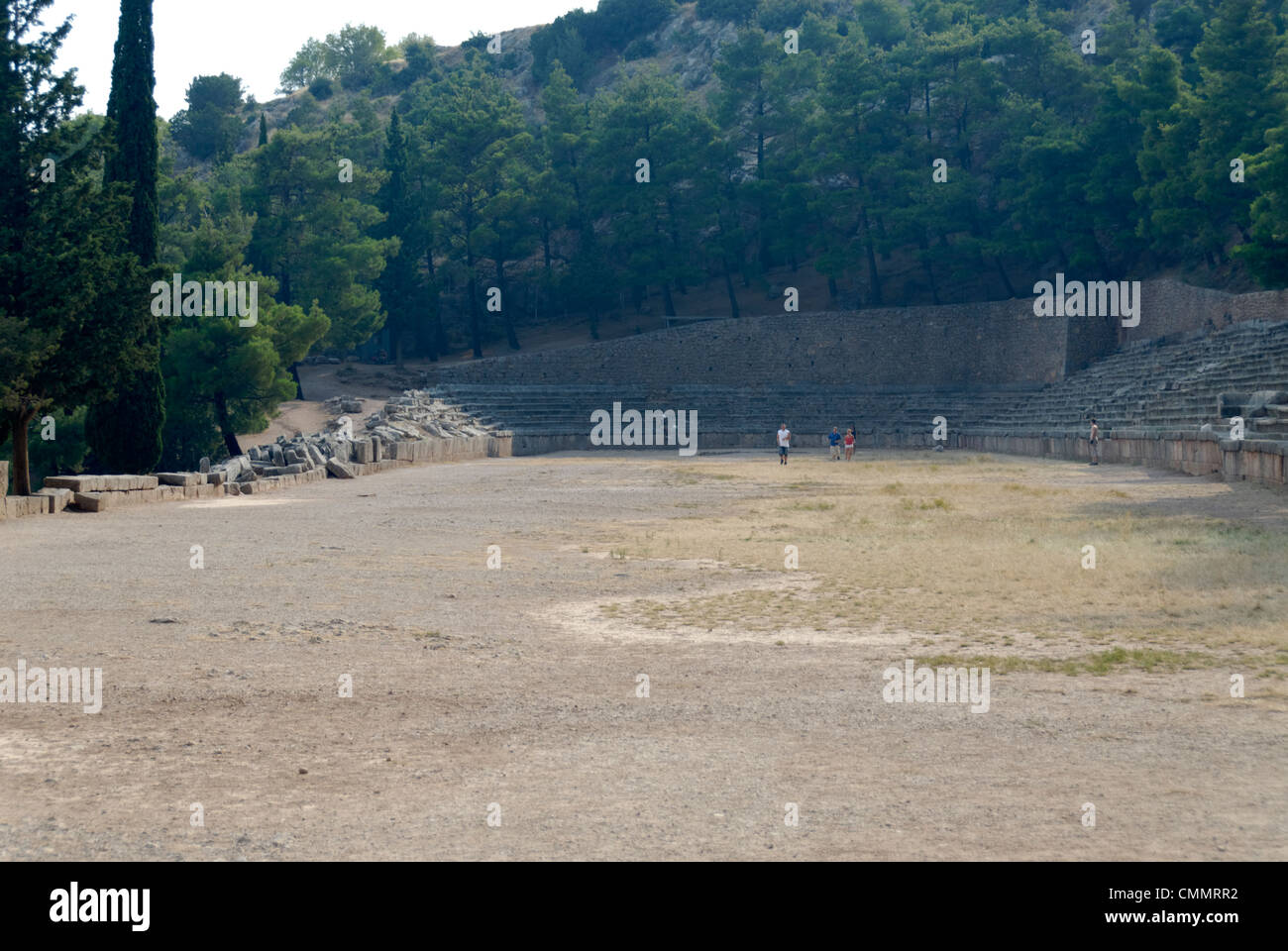 Delphi. Greece. Viewfrom the running track towards the back end of the ...