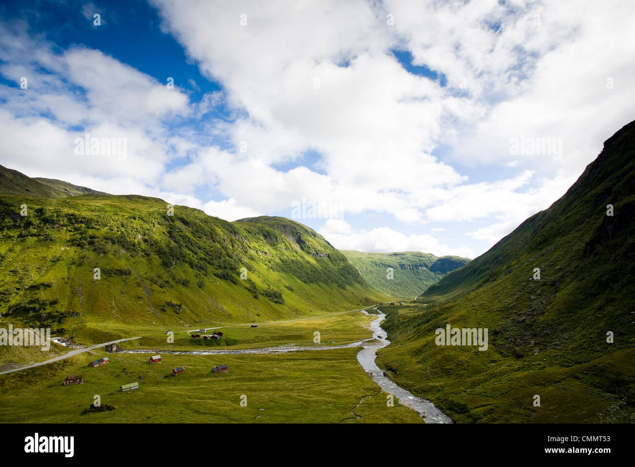 The sun shines all over a Norwegian valley Stock Photo - Alamy