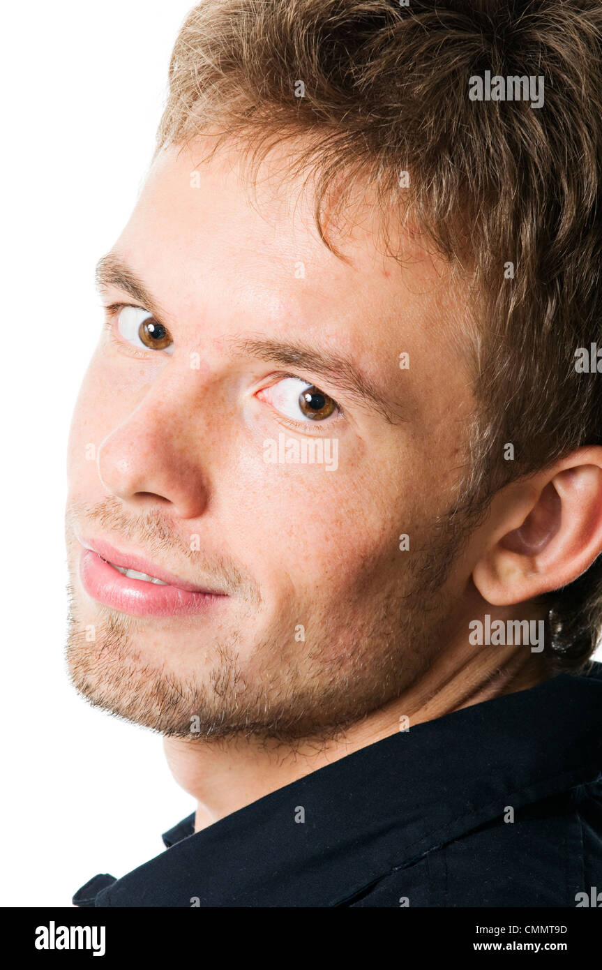 Young man isolated on white Stock Photo - Alamy