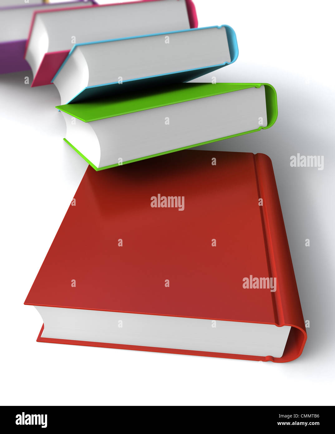 Stack of books on white background Stock Photo - Alamy