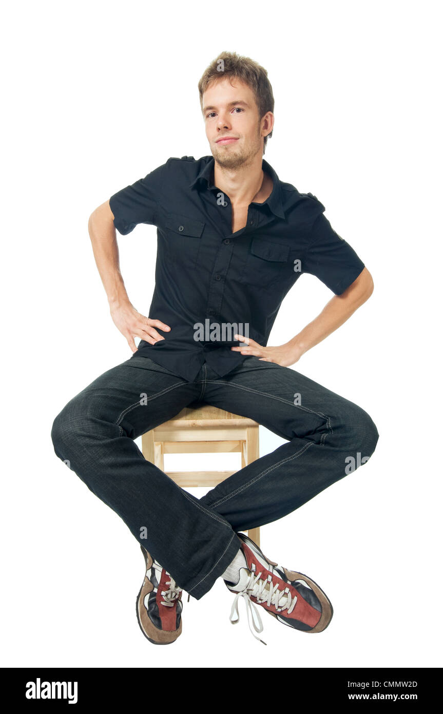 Young man standing isolated on white background Stock Photo - Alamy