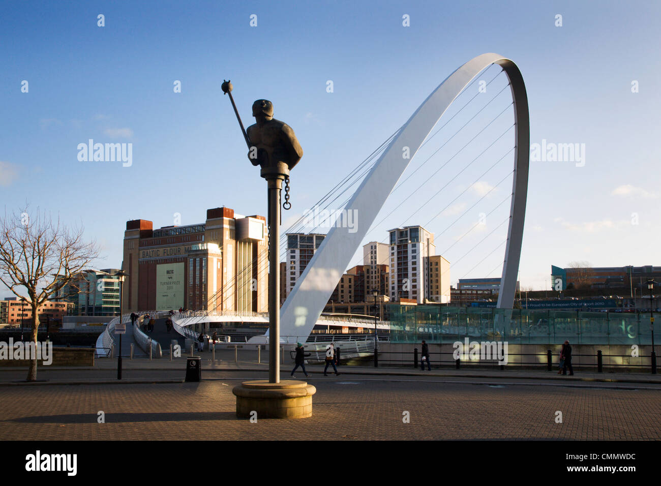 Millennium Bridge and The Baltic from the Quayside, Newcastle upon Tyne ...