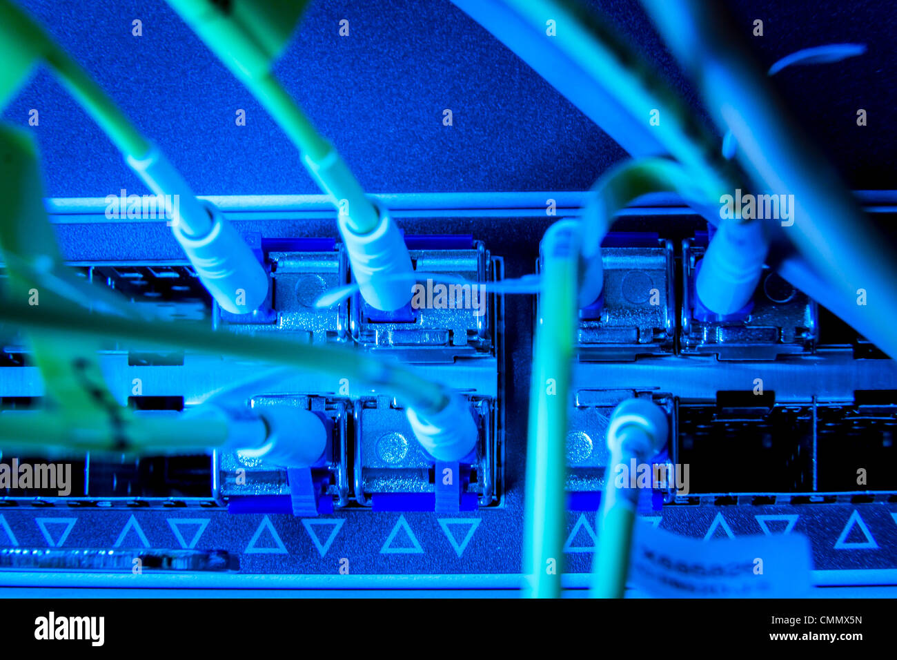 optic fiber cables connected to data center Stock Photo - Alamy