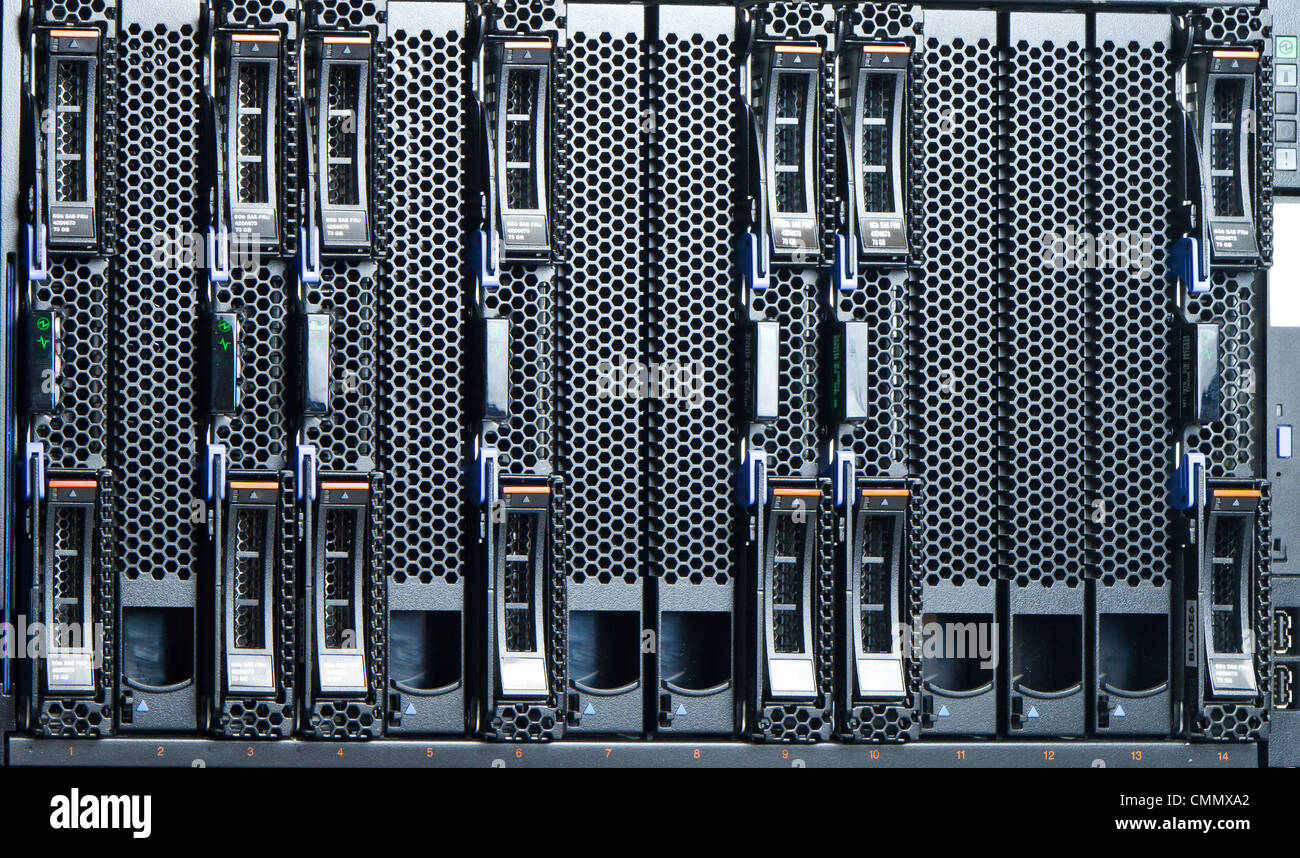 detail of data center with hard drives Stock Photo - Alamy