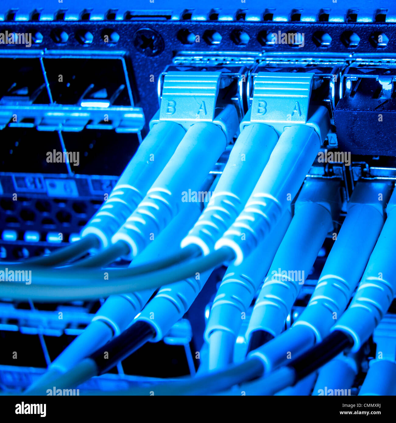 optic fiber cables connected to data center Stock Photo - Alamy