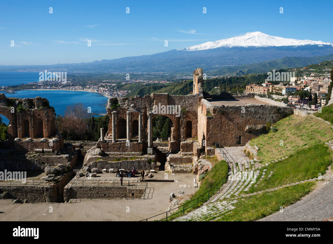 The Greek Amphitheatre and Mount Etna, Taormina, Sicily, Italy ...