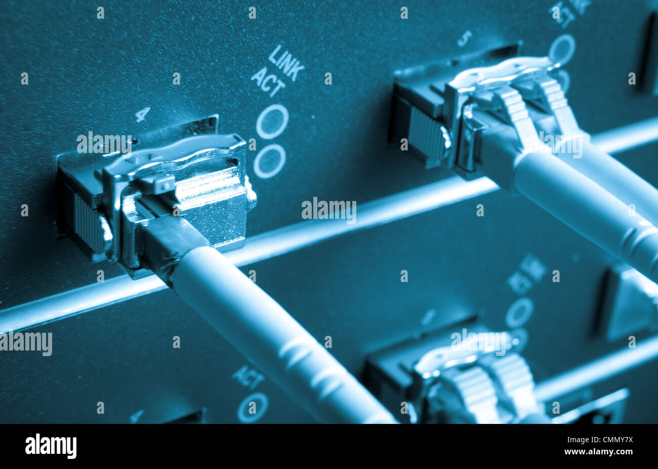 optic fiber cables connected to data center Stock Photo - Alamy