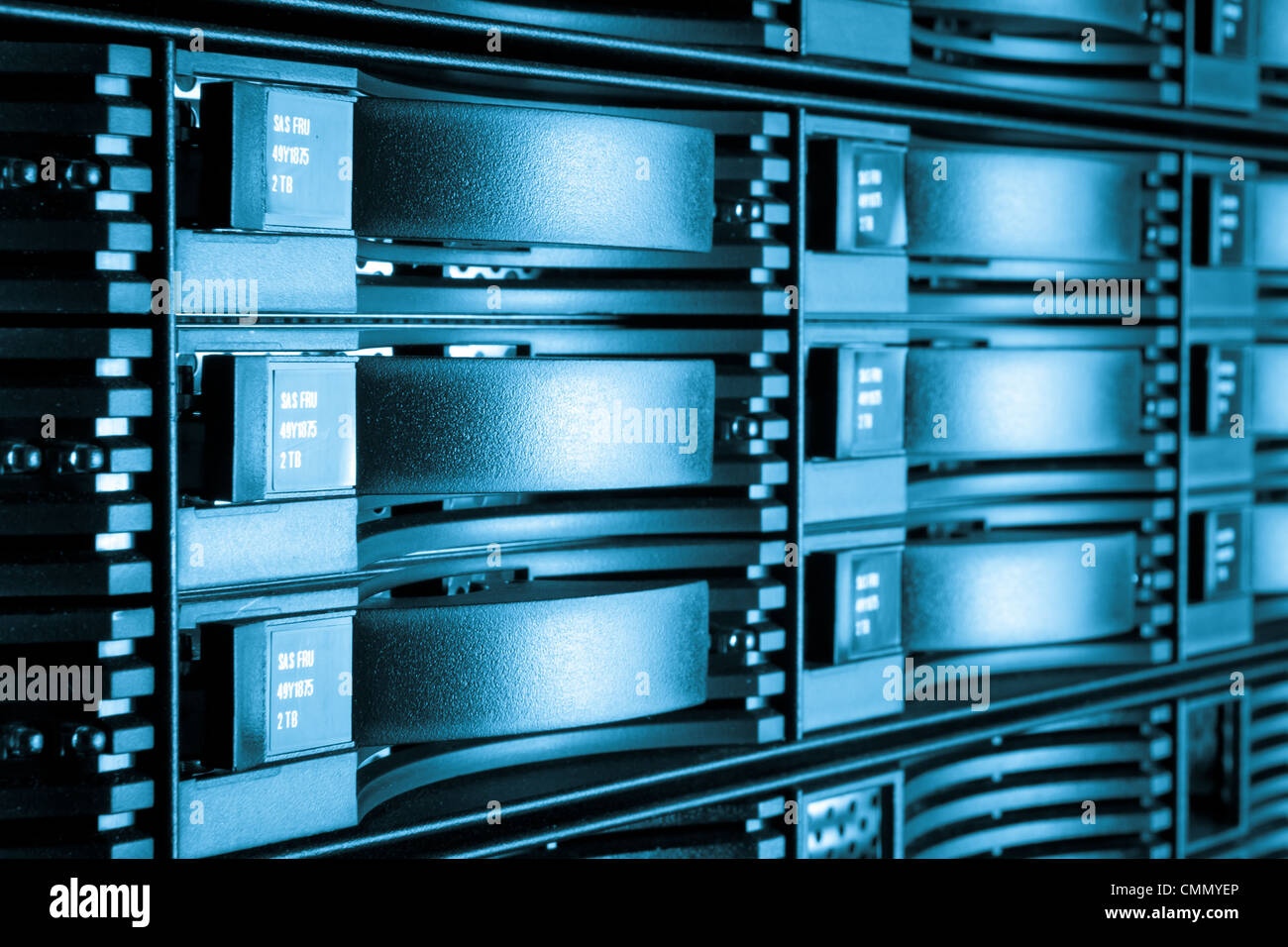detail of data center with hard drives Stock Photo - Alamy