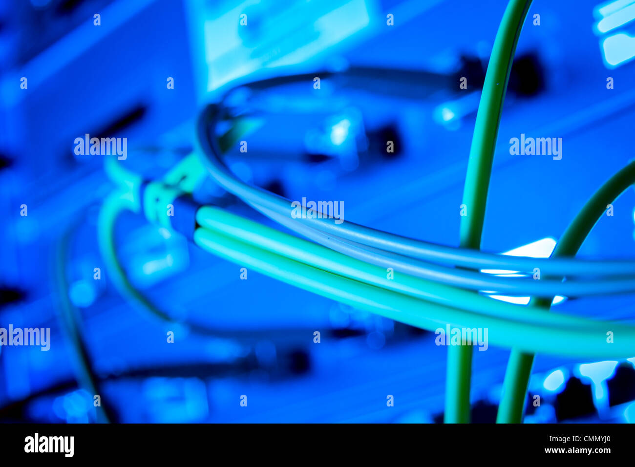 optic fiber cables connected to data center Stock Photo - Alamy