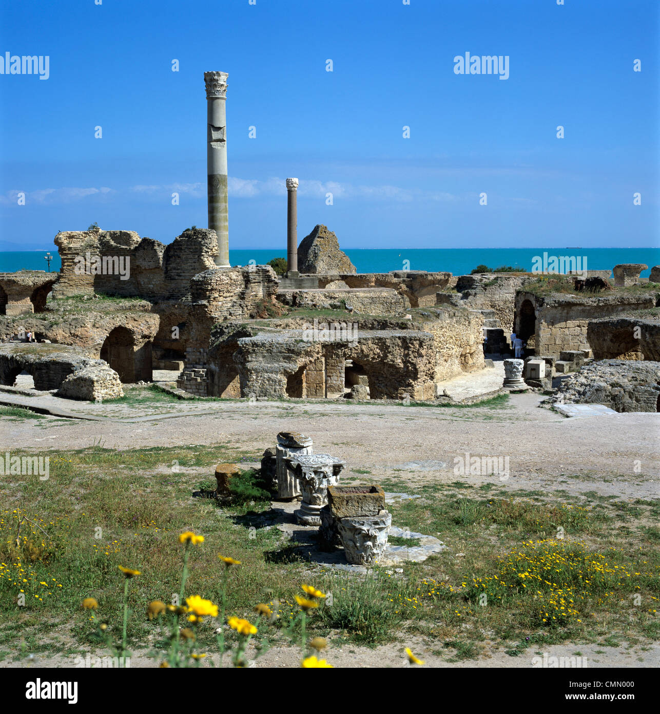Ruins of ancient Roman baths, Antonine Baths, Carthage, UNESCO World ...