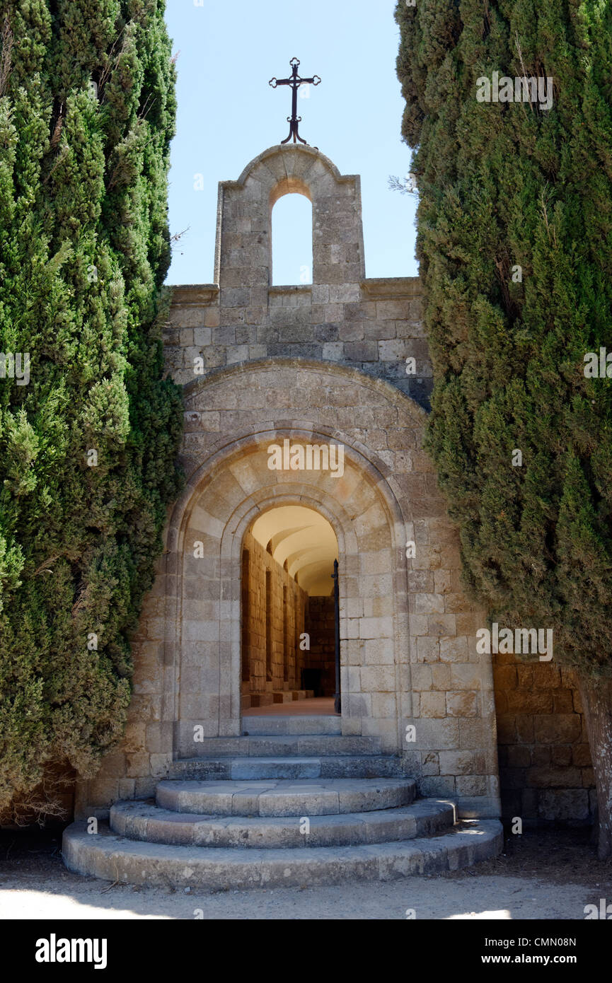 Rhodes. Greece. Stepped stone arched doorway at the 14th century ...