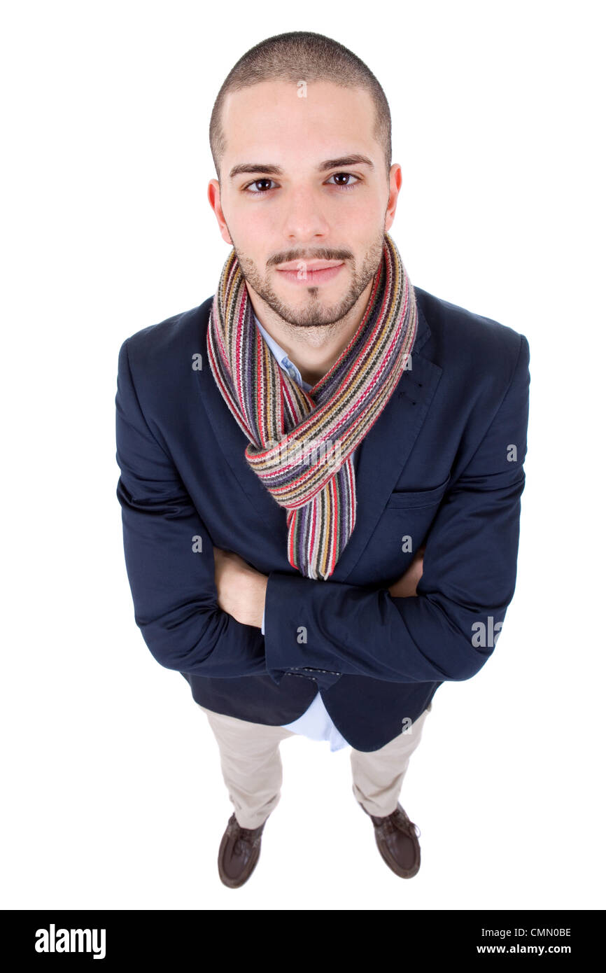 young casual man full body in a white background Stock Photo - Alamy