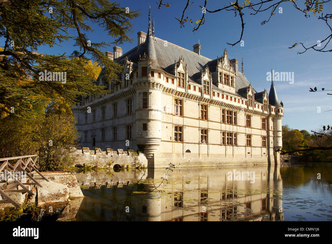 Loire castle Azay-le-Rideau Stock Photo - Alamy