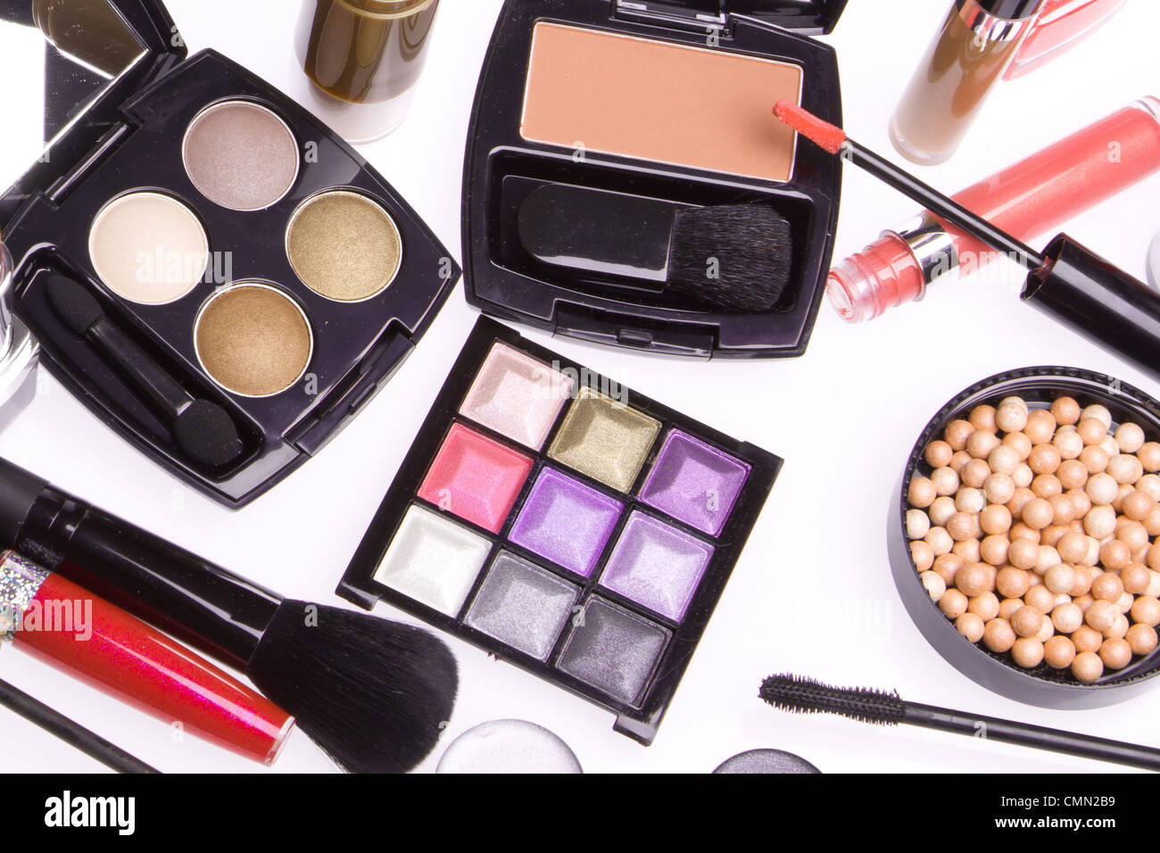 makeup set isolated on white background Stock Photo - Alamy