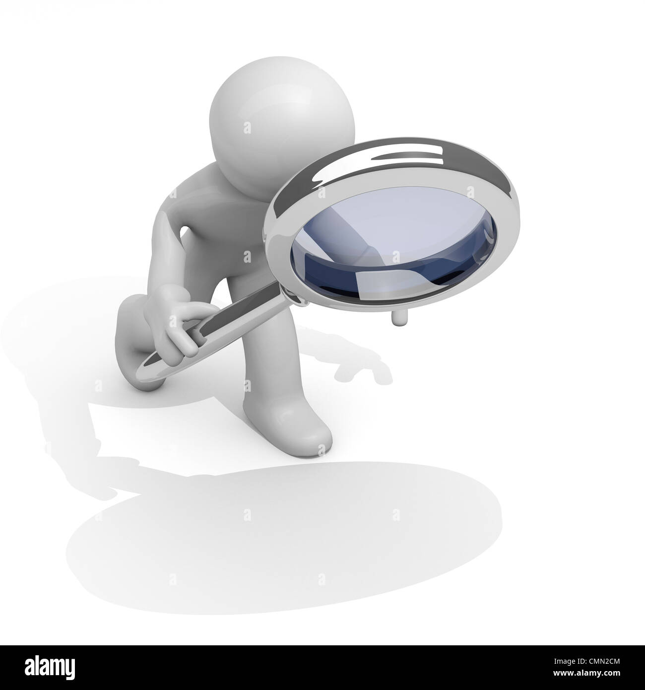 3d man with a magnifying glass Stock Photo - Alamy