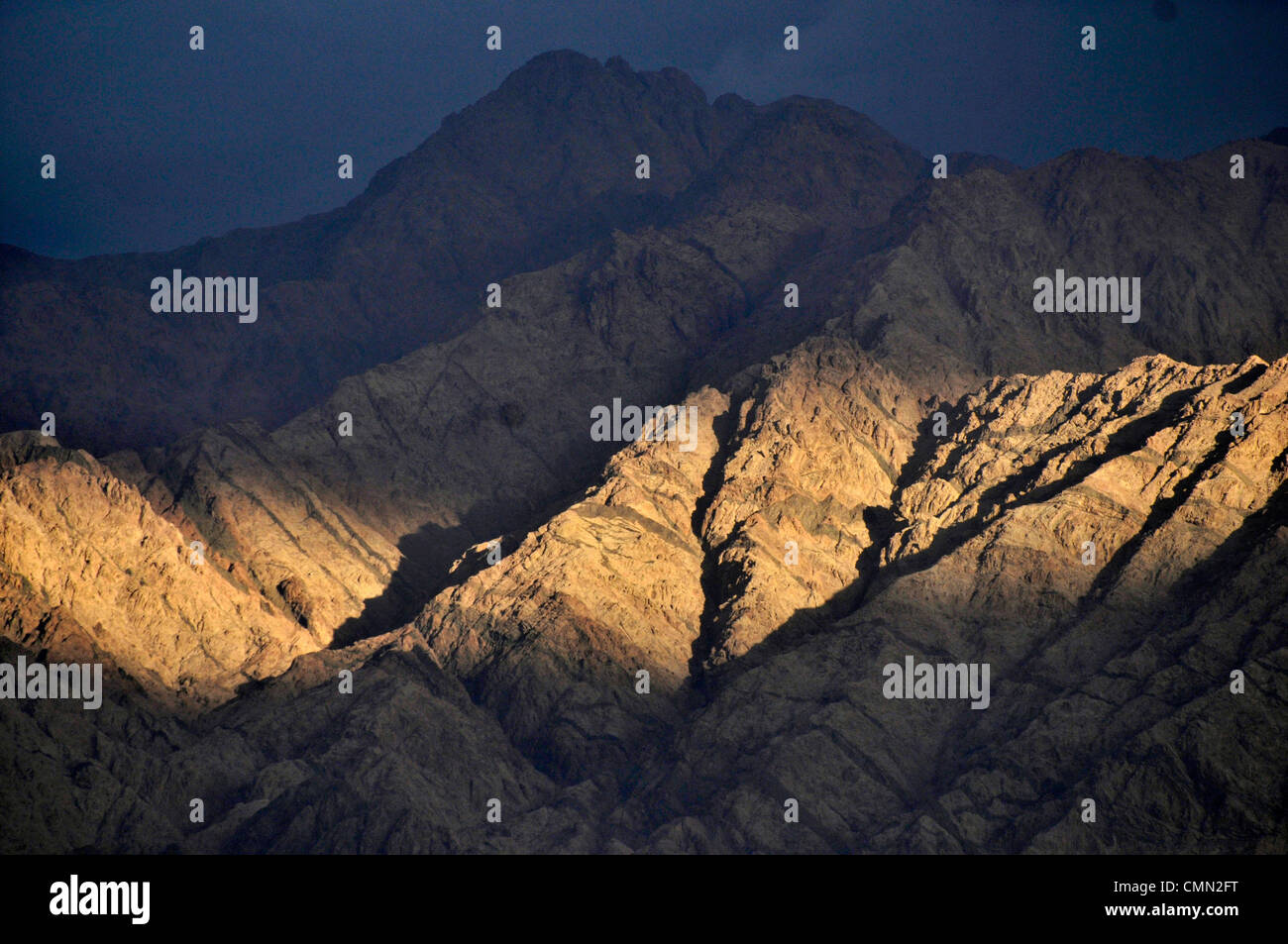Desert mountain views of the Edom Mountains in Jordan at the edge of ...