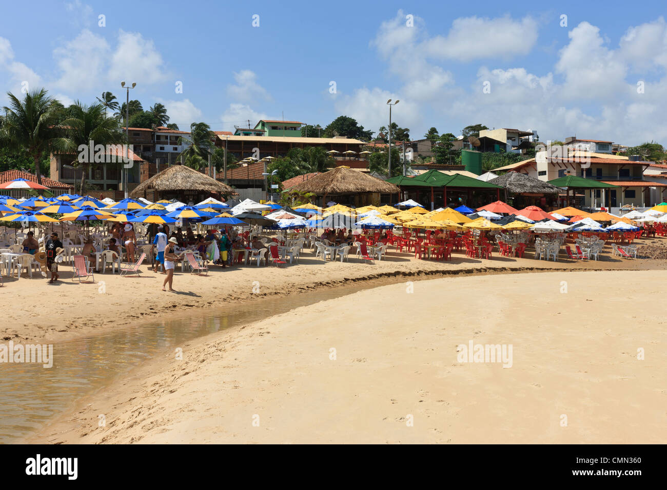 Waterfront restaurants, Pipa beach, Rio Grande do Norte, Brazil, Brasil ...