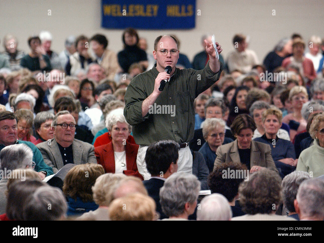 A member of the Catholic lay group Voice of the Faithful speaks during ...