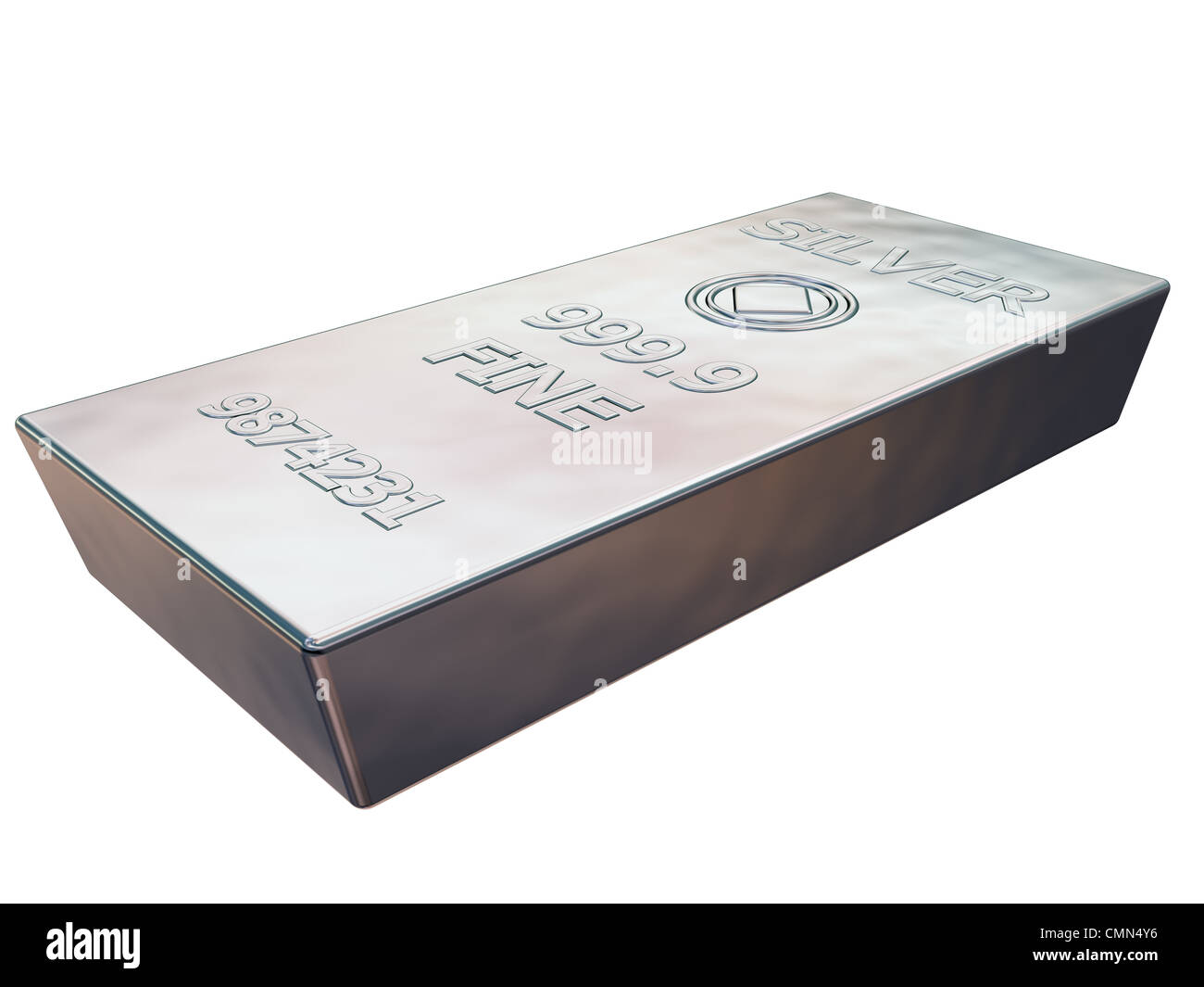 Isolated illustration of a pure silver ingot Stock Photo - Alamy