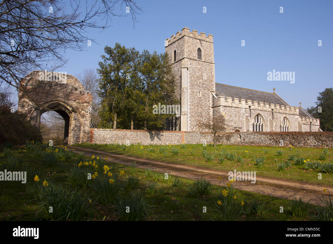 West Acre Church Stock Photo - Alamy