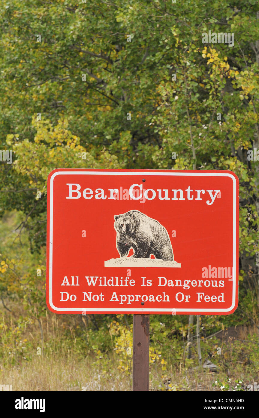Grizzly Bear Warning Sign High Resolution Stock Photography and Images ...