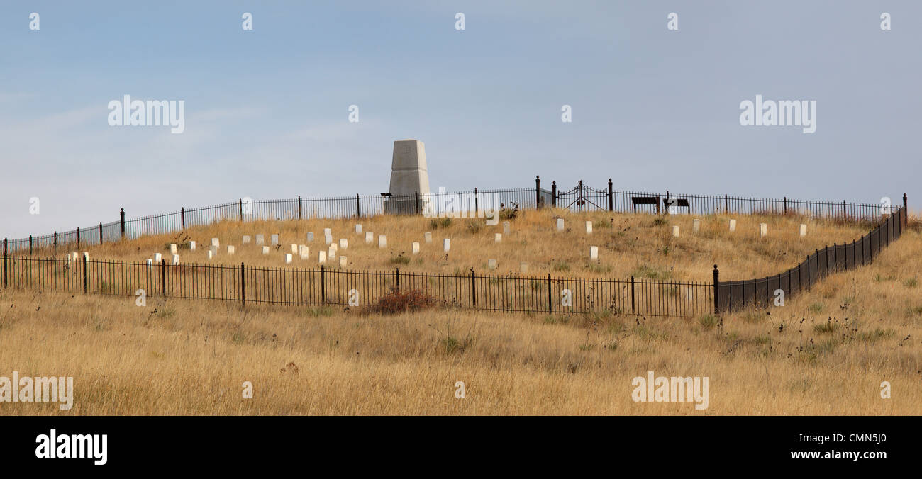 MT, Little Bighorn Battlefield National Monument, Headstones on Last ...