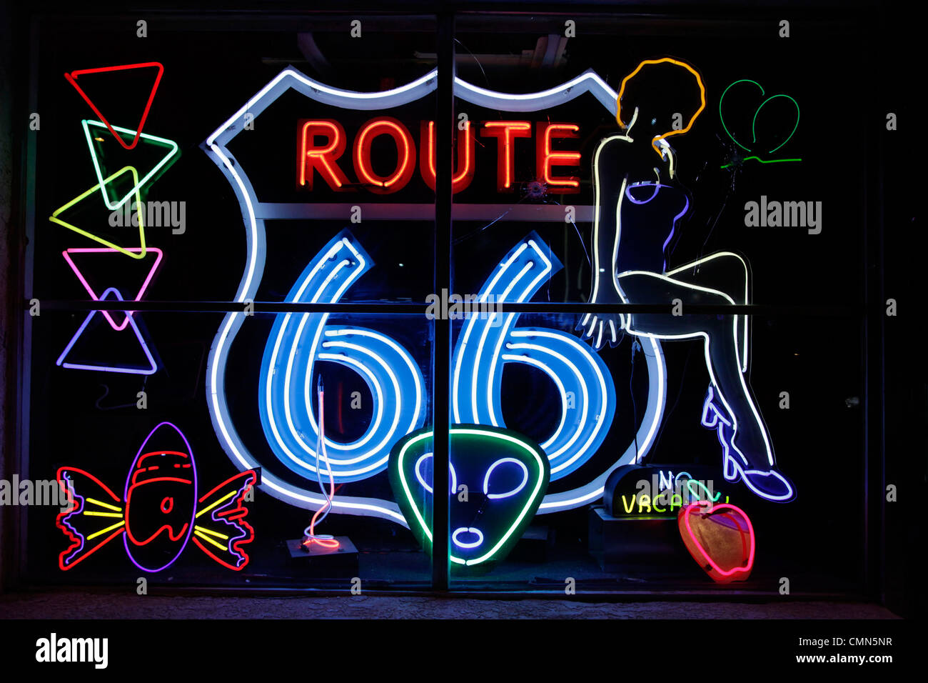 Albuquerque, New Mexico, United States. Route 66 neon sign Stock Photo ...