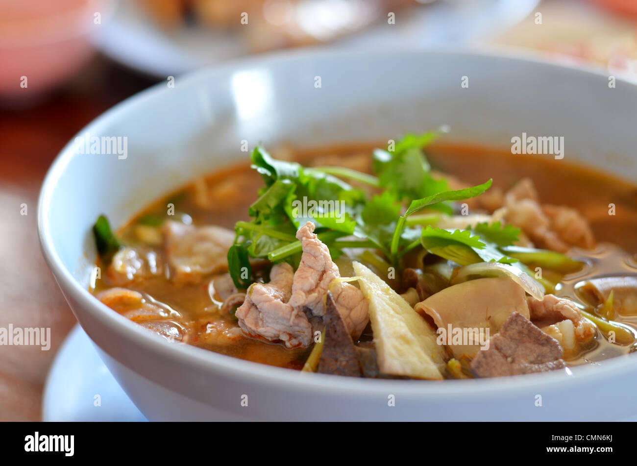 close-up of pork spare rib soup , hot and spicy food Stock Photo - Alamy
