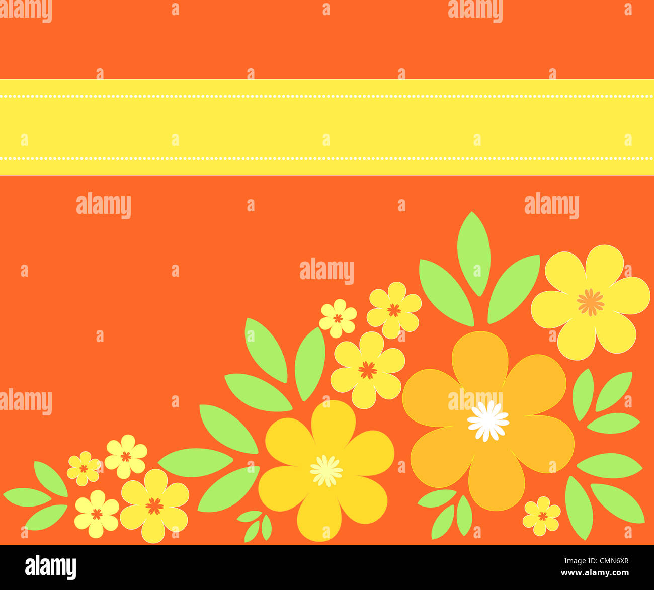 Flowers and leaves design with space for text Stock Photo - Alamy