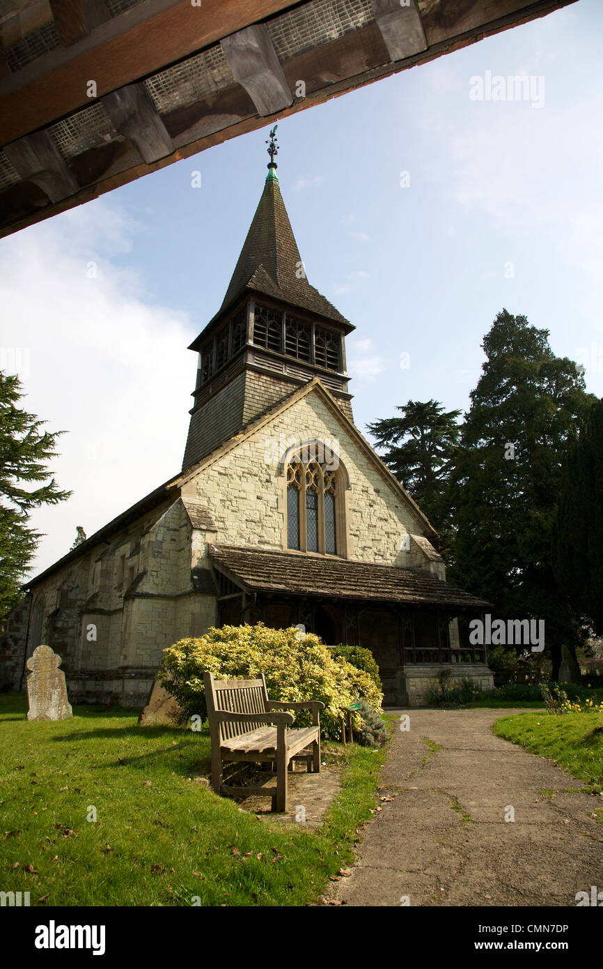 The 15th Century Perpendicular style St Bartholomew Church in Leigh ...
