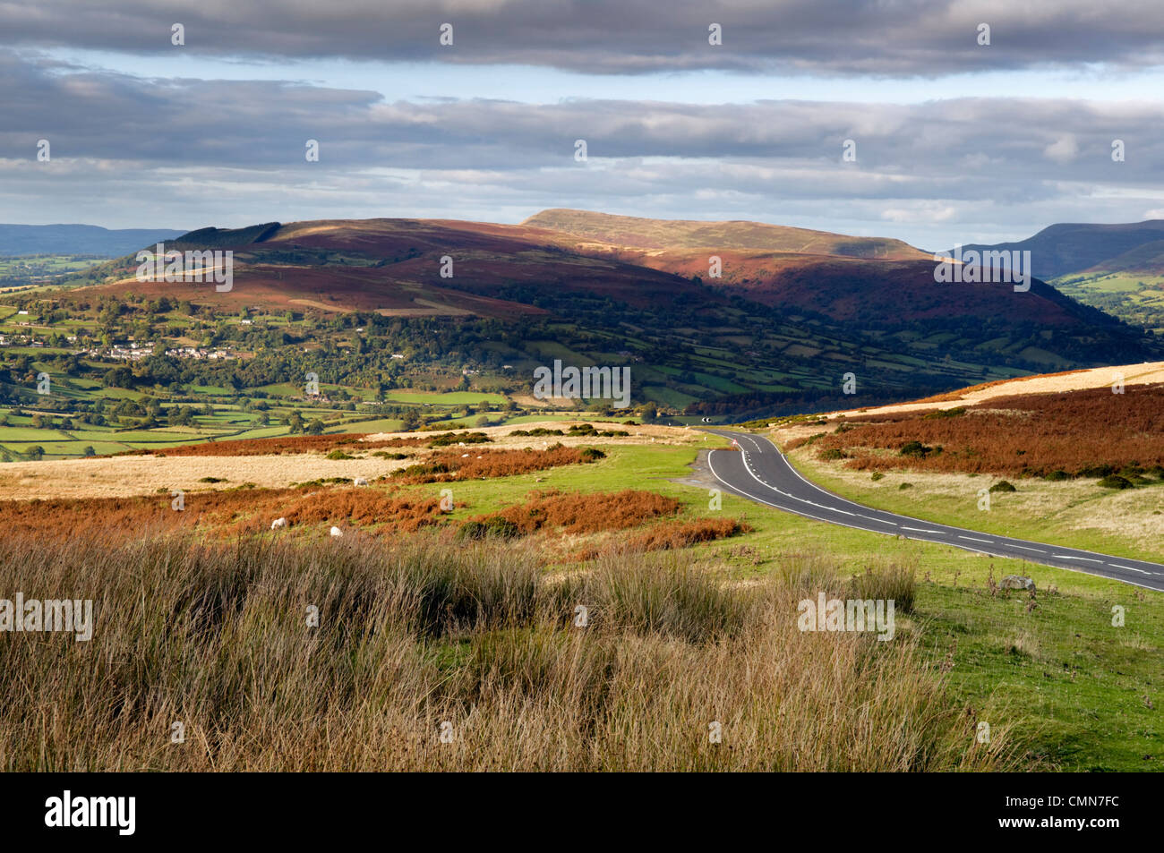 View over the Usk valley taken from Llangynidr moors on the B4560 ...