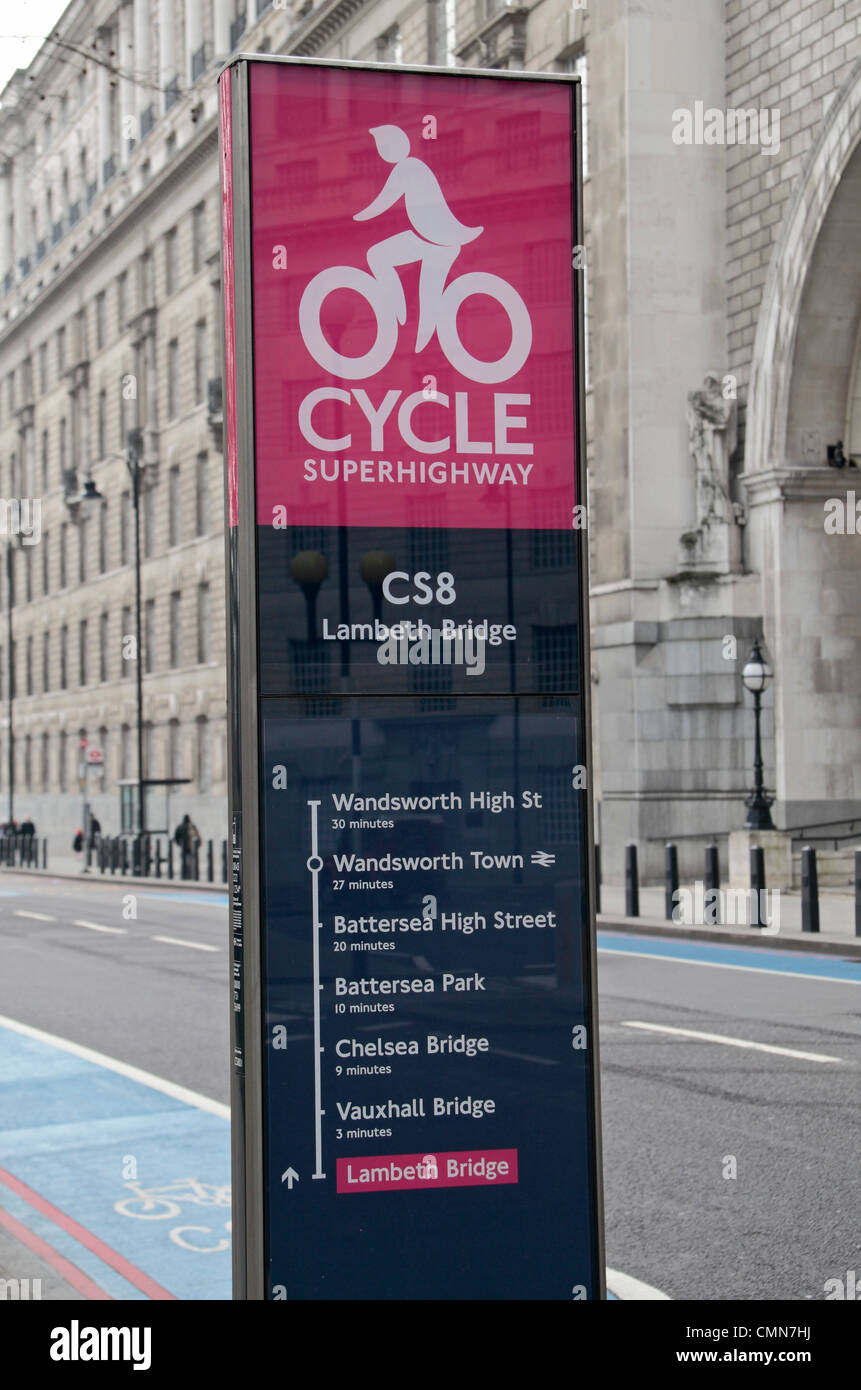 Cycle superhighway sign hi-res stock photography and images - Alamy