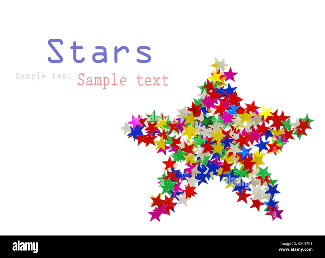 Big star composed of many colored stars on white Stock Photo - Alamy