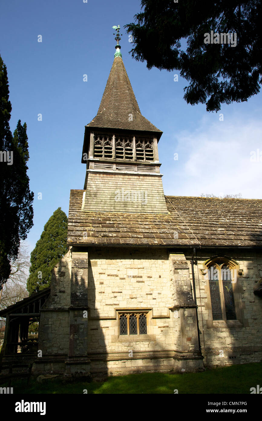 The 15th Century Perpendicular style St Bartholomew Church in Leigh ...