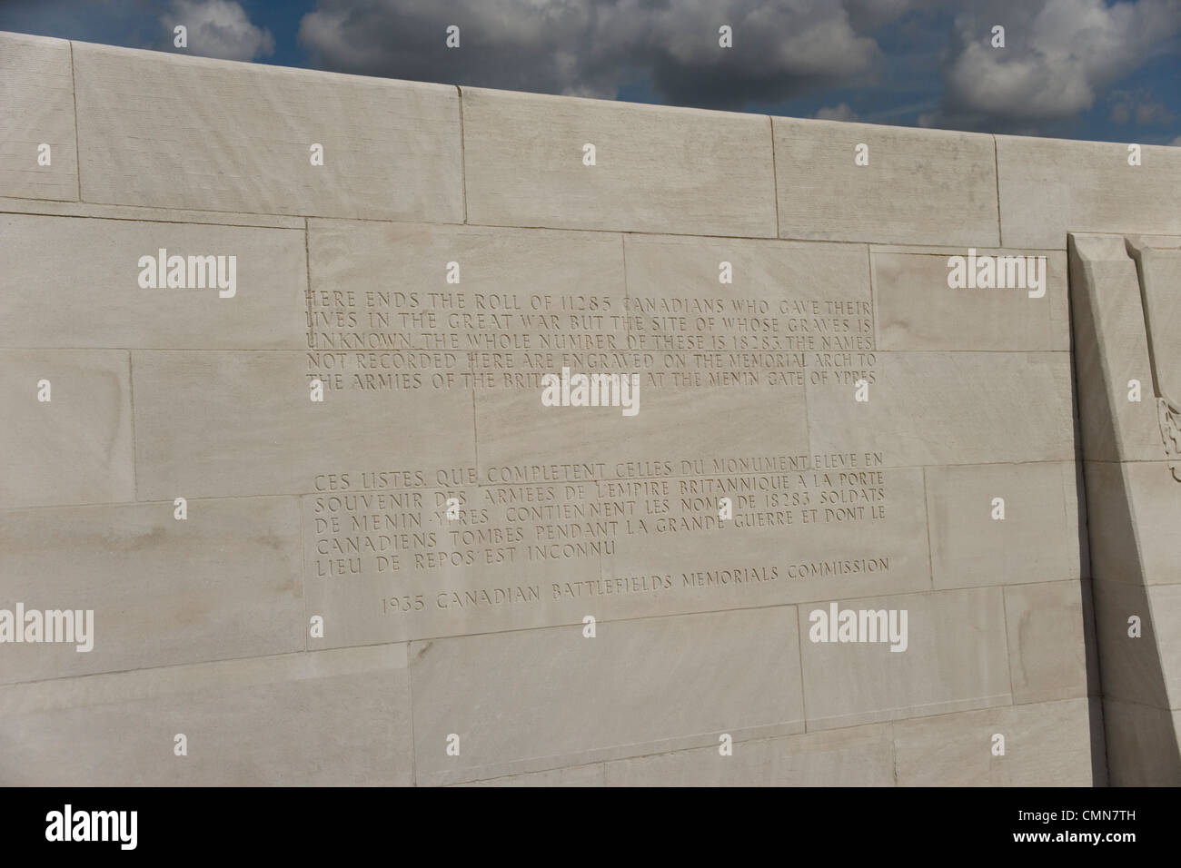 Canadian National Memorial on Vimy Ridge remembering the First World ...