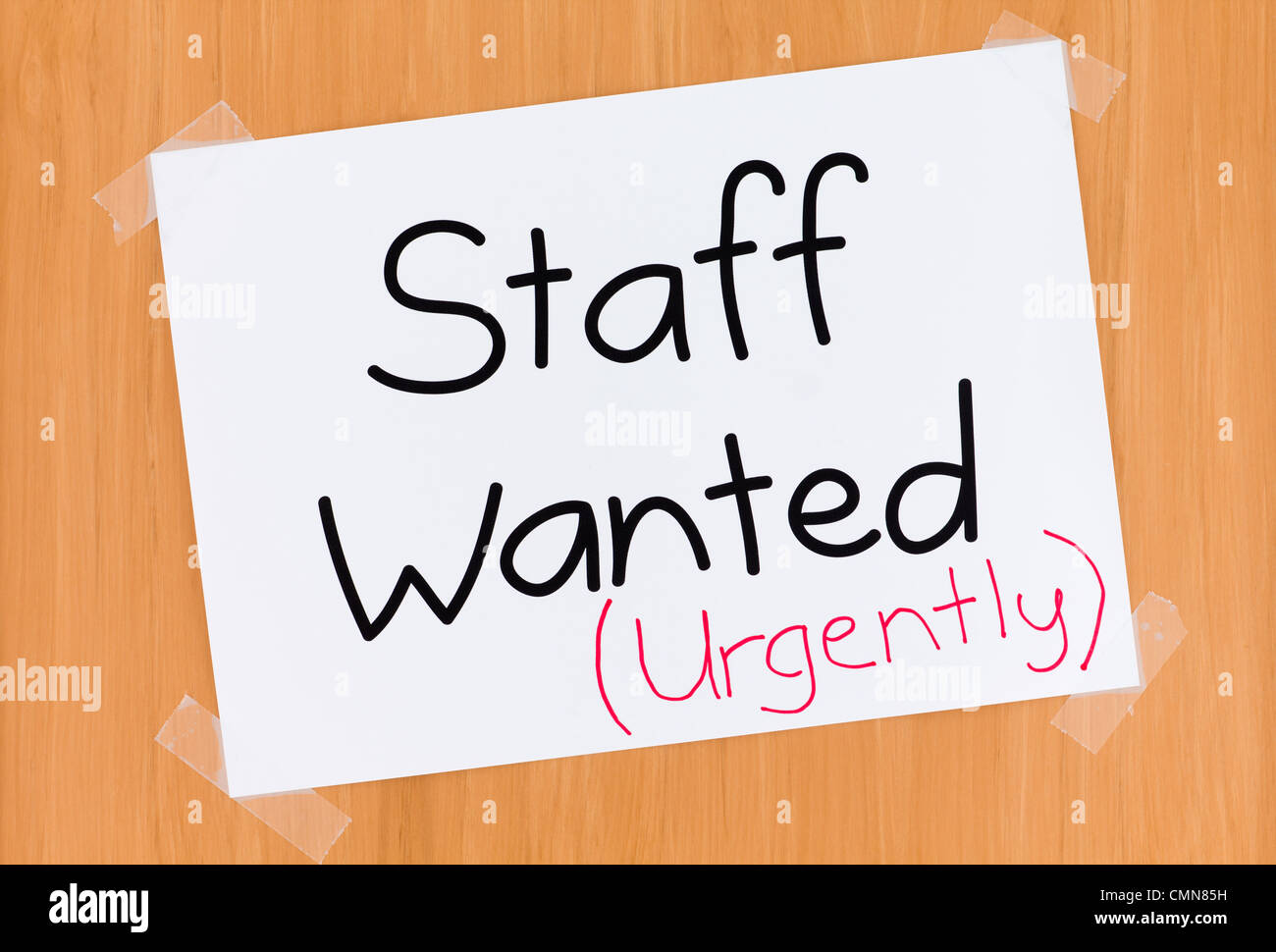Staff wanted sign hi-res stock photography and images - Alamy