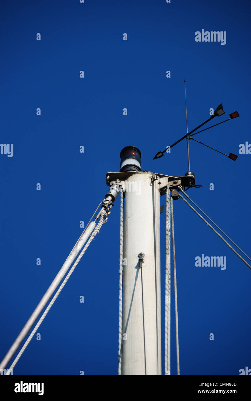 The top of a yachts mast Stock Photo - Alamy