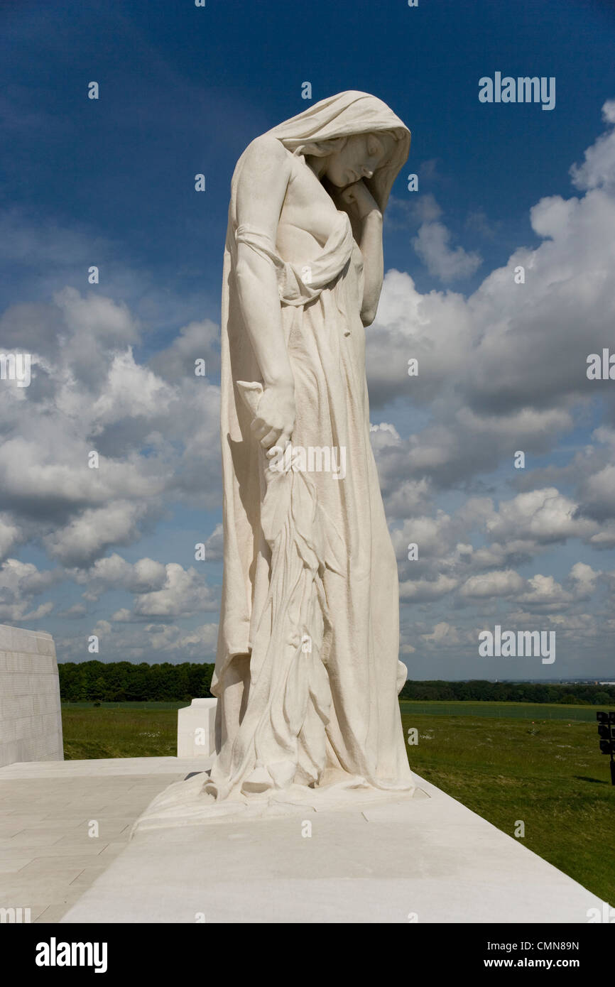 Canadian National Memorial on Vimy Ridge remembering the First World ...