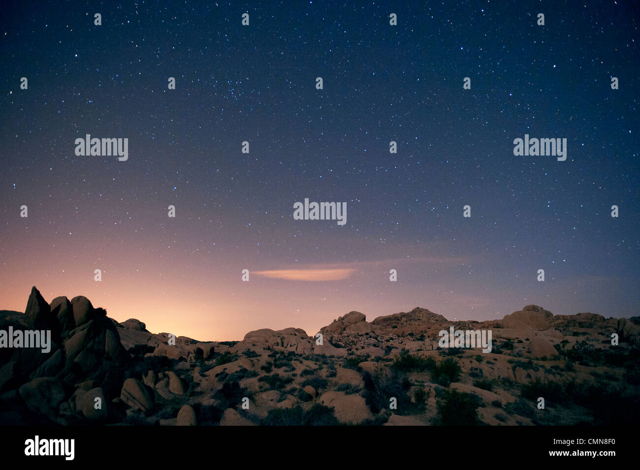 Stars in sky over desert Stock Photo - Alamy