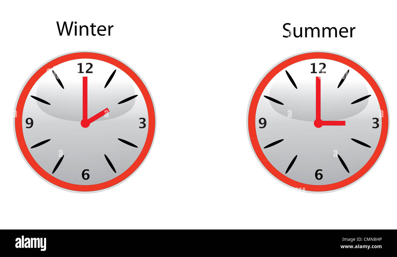 the wintertime and summertime clock Stock Photo - Alamy