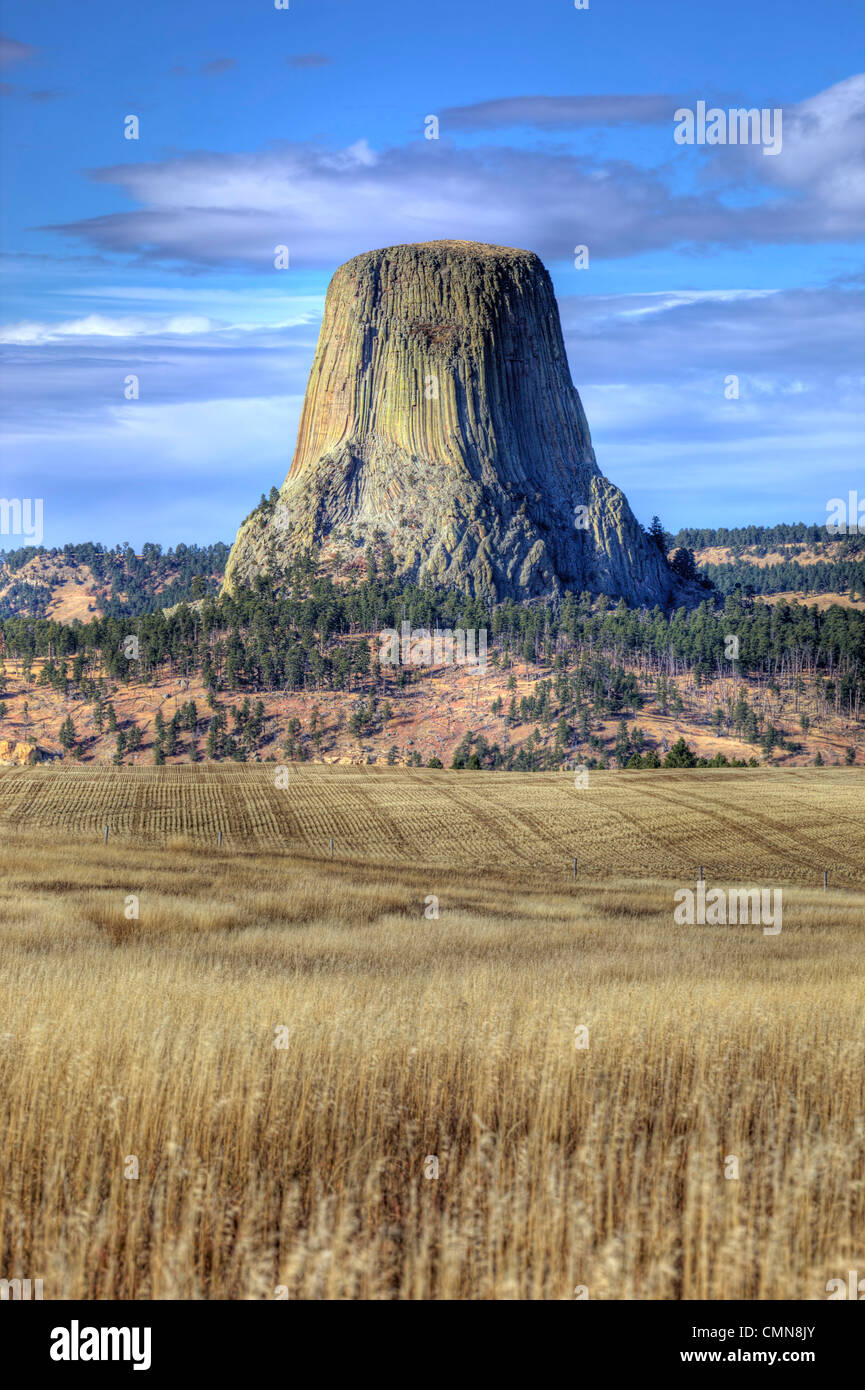WY, Devils Tower National Monument Stock Photo - Alamy