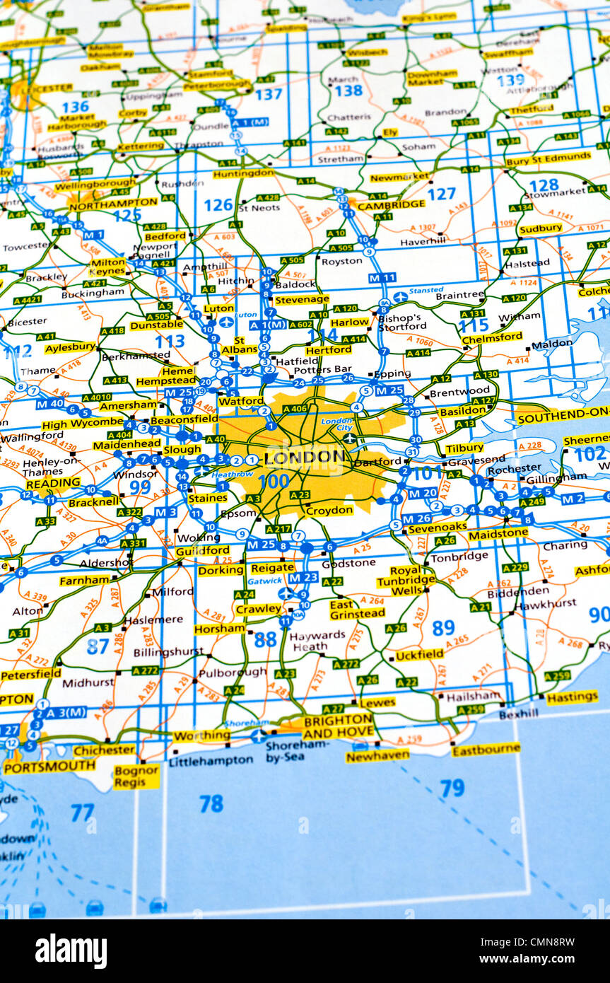 England map cities hi-res stock photography and images - Alamy
