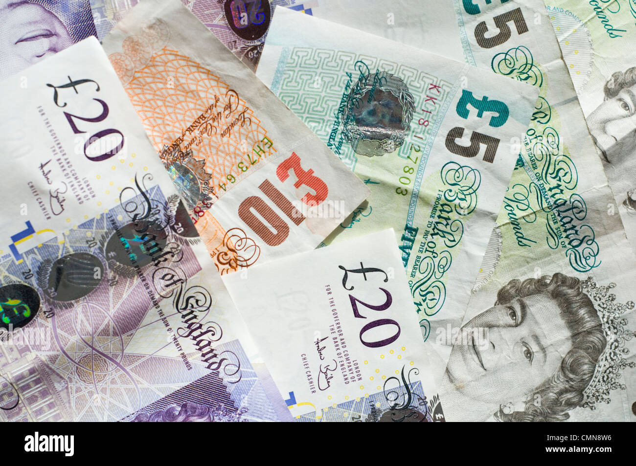 Close up of a pile of British bank notes Stock Photo - Alamy