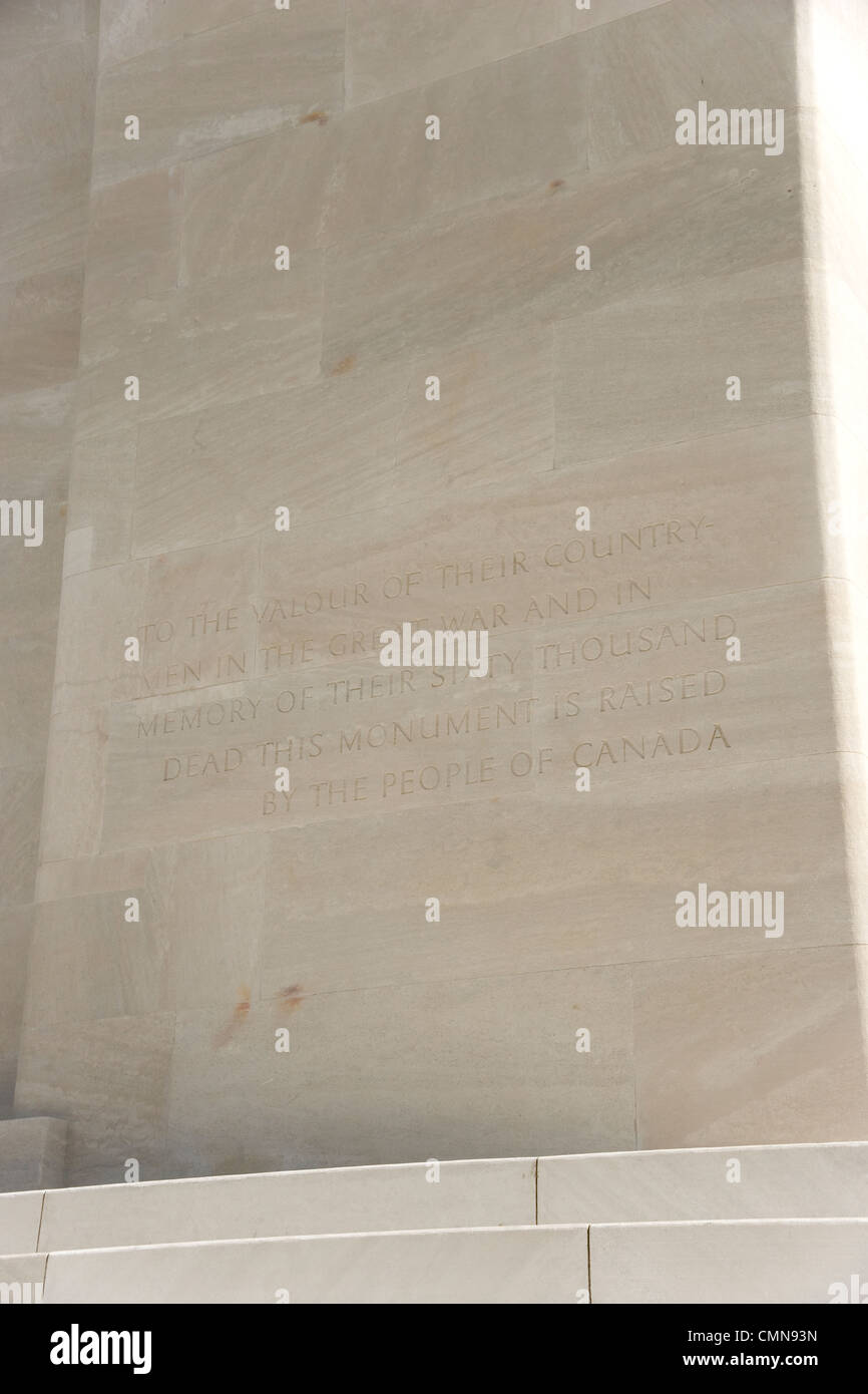 Canadian National Memorial on Vimy Ridge remembering the First World ...