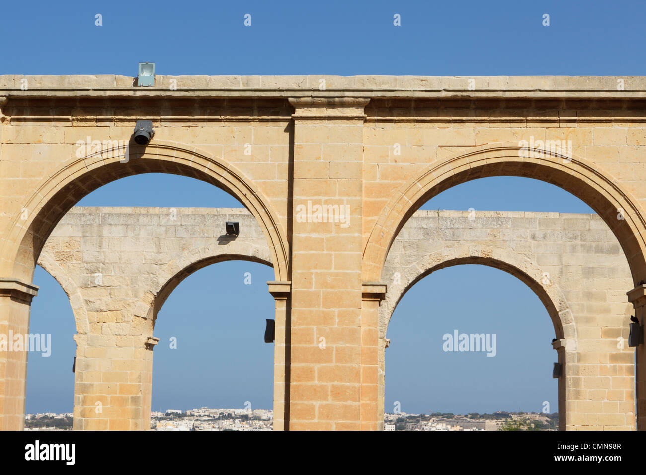 Arches at the Barrakka Gardens in the Capital Valletta, Malta Stock ...