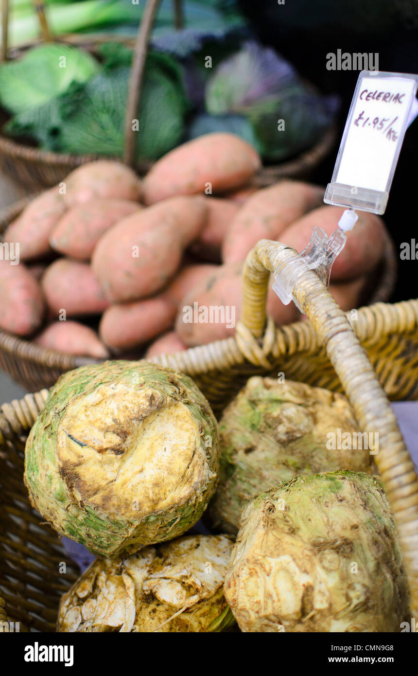 Three baskets of vegetables Stock Photo - Alamy