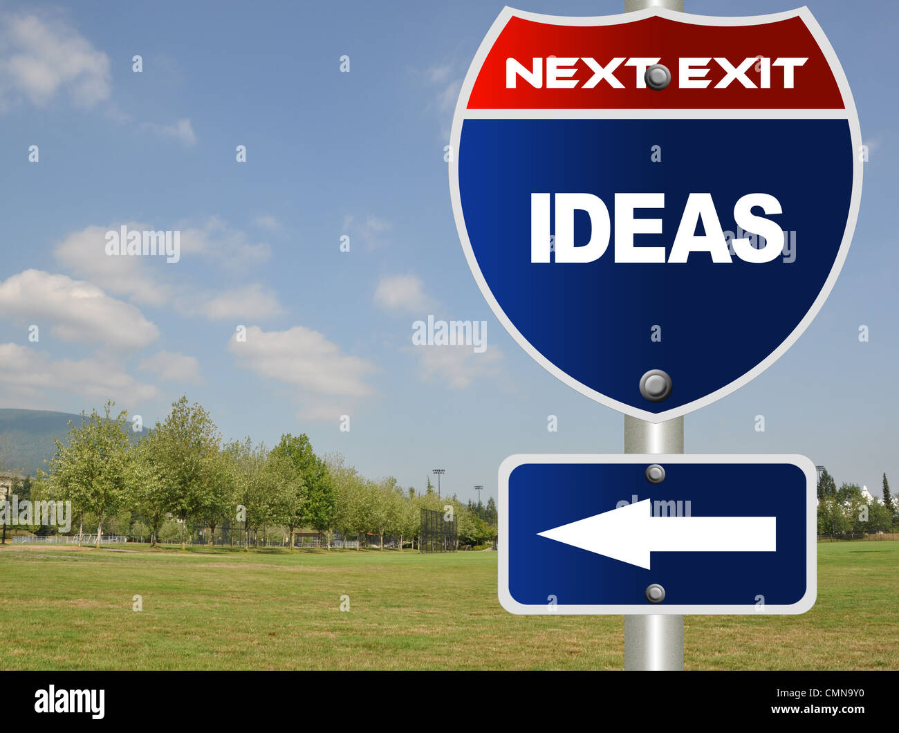 Ideas road sign Stock Photo - Alamy
